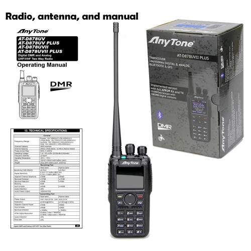 Handheld amateur radio Anytone DMR Analog digital bluetooth